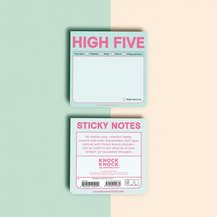 HIGH FIVE STICKY NOTES (PASTEL VERSION)