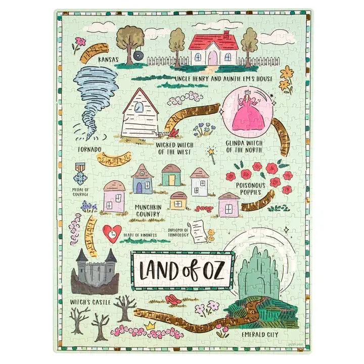 Wizard of Oz Map - 500 Piece Puzzle